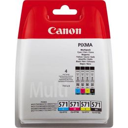 Canon 4 Canon Druckerpatronen Tinte CLI-571 BK / C / M / Y Multipack Tintenpatrone