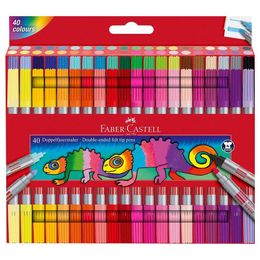 Faber-Castell Filzstift 40 Filzstifte Doppelender fein & breit farbsortiert