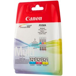Canon 3 Canon Druckerpatronen Tinte CLI-521 C / M / Y Multipack Tintenpatrone