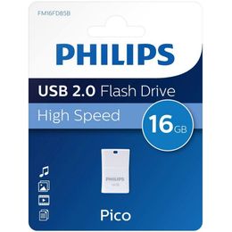 Philips Philips USB Stick 16GB Speicherstick Pico Mini weiß USB-Stick