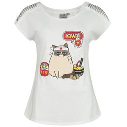 Grumpy Cat Japanese T-Shirt weiß in L