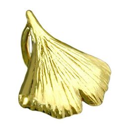 Gallay Kettenanhänger Anhänger 9mm Ginkgoblatt glänzend 9Kt GOLD (1-tlg)