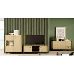 Furnix Wohnwand SCANDINAWA Mediawand 1572D3S Highboard