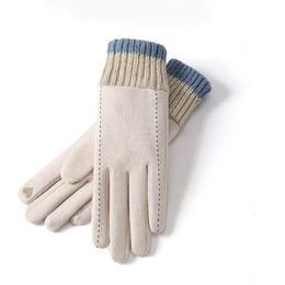 Buling Strickhandschuhe Winterhandschuhe Touchscreen Handschuhe Strick Fingerhandschuhe Warm Winterhandschuhe Gestricktes Handgelenksbündchen für Geschenk Damen