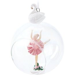 BRUBAKER Weihnachtsbaumkugel Premium Weihnachtskugel Ballerina im rosa Kleid