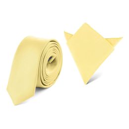 Ladeheid Krawatte Herren Schmale Krawatte & Einstecktuch Set SP/P (150cmx5cm
