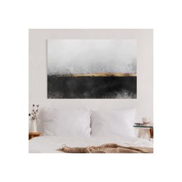 Bilderdepot24 Leinwandbild Kunstdruck Abstrakt Gold schwarz weiss Bild auf Leinwand Groß XXL