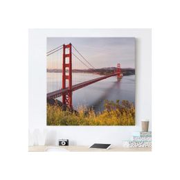 Bilderdepot24 Leinwandbild Skyline Golden Gate Bridge San Francisco blau Bild auf Leinwand XXL