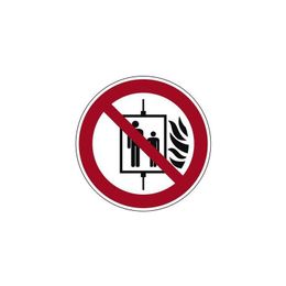 Neutralware Hinweisschild 20cm P020 Aufzug im Brandfall nicht benutzen Hart-PVC