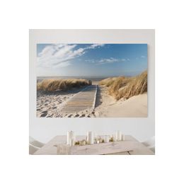 Bilderdepot24 Leinwandbild Strand Natur Modern Ostsee creme beige Bild auf Leinwand Groß XXL