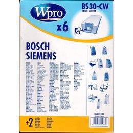 wpro - 6x Staubsaugerbeutel BS30-CW passend für Bosch, Siemens