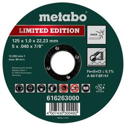 Limited Edition 125 x 1,0 x 22,23 mm, Inox, Trennscheibe, gerade Ausführung - Metabo