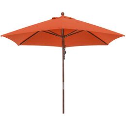 anndora - Sonnenschirm 2,5m rund Terracotta Winddach UV-Schutz - Terracotta