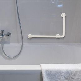 Swanew - Haltegriff Wannengriff 60x40cm Badewannengriff weiß Griff Einstiegshilfe Badezimmer Badewanne