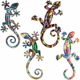 Signes Grimalt - Tierfigur Figuren Eidechsens Harz Set 4U mehrfarbige Tiere 17x26x3cm 22304 - Multicolor