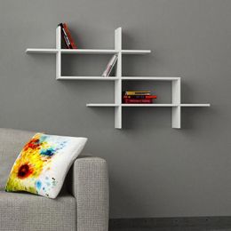 Decortie - Halic Wandregal Modern Bücherregal Display Unit Weiß b 150cm Breit - White