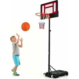 Basketballkorb tragbar, Basketballständer höhenverstellbar 154 bis 210 cm, Basketballsystem Basketballanlage auf Rädern für Kinder und Jugendliche