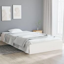 MAISONCHIC Massivholzbett Einzelbett Bett für Schlafzimmer Weiß 100x200 cm DE33045
