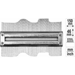 Yato Konturenlehre Profillehre Stahl 150 mm mit Magnet Profilschablone Tastlehre Messlehre