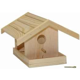 KYNAST Vogelhaus Holz klein zum selber bemalen Futterhaus Häuschen - natur