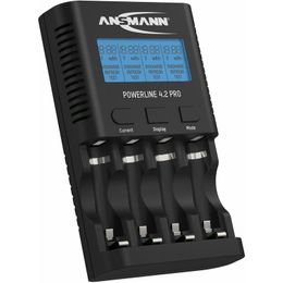 Ansmann - Batterieladegerät für 4x aa/aaa NiMH Akkus + Entladen, Testen, Refresh
