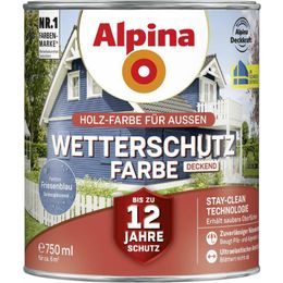 Alpina - Wetterschutzfarbe deckend 0,75 l friesenblau Holzschutzfarbe