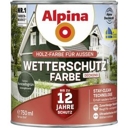 Alpina - Wetterschutzfarbe deckend 0,75 l avocadogrün Holzschutzfarbe