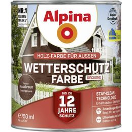 Wetterschutzfarbe deckend 0,75 l nussbraun Holzschutzfarbe - Alpina