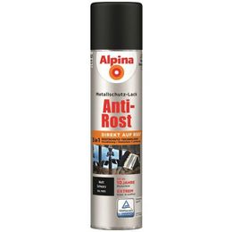 Alpina - Sprühmetallschutz-Lack Anti Rost 400ml schwarz matt Sprühlack Schutzlack