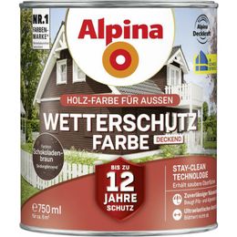 Alpina - Wetterschutzfarbe deckend 0,75 l schokoladenbraun Holzschutzfarbe