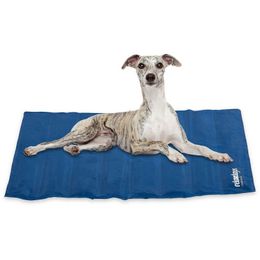 Kühlmatte Hund, 75 x 62 cm, selbstkühlende Hundematte, Gel, abwischbar, Kühlunterlage für Haustiere, blau - Relaxdays