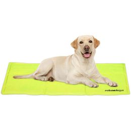 Relaxdays - Kühlmatte Hund, 60 x 100 cm, selbstkühlende Hundematte, Gel, abwischbar, Kühlunterlage für Haustiere, grün