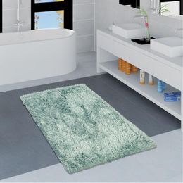 Moderne Badematte Badezimmer Teppich Shaggy Kuschelig Weich Einfarbig Türkis 40x55 cm - Paco Home