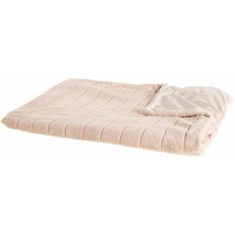 Beliani Kuscheldecke Rosa Polyester 180 x 220 cm Plüsch Decke Zweiseitig Schlafzimmer Wohnzimmer - Rosa