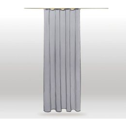 Bestlivings Gardine mit Kräuselband, Transparent Voile 140x245 cm ( Breite x Länge ) in grau - lichtgrau, viele weitere Farben und Größen - Grau
