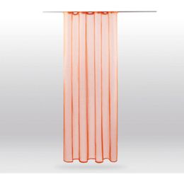 Bestlivings Gardine mit Kräuselband, Transparent Voile 140x245 cm ( Breite x Länge ) in orange - möhre, viele weitere Farben und Größen - Orange