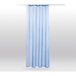 Bestlivings Gardine mit Kräuselband, Transparent Voile 140x245 cm ( Breite x Länge ) in blau - mittelblau, viele weitere Farben und Größen - Blau