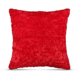 Bestlivings - Flauschige Kissenhülle 50x50 mit Reißverschluss, ( Rot ) Kissenbezug mit Rosenmuster, Dekorative Kissenbezüge, weicher Bezug für Kissen