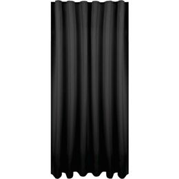 Bestlivings Blickdichte Schwarze Gardine mit Kräuselband in 140x245 cm ( BxL ), in vielen Größen und Farben - Schwarz