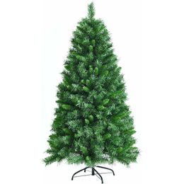 Costway 150cm Künstlicher Weihnachtsbaum, Tannenbaum mit Metallstaender, Weihnachten Kunstbaum Klappsystem, Christbaum ideal für Zuhause, Büro, Geschaefte