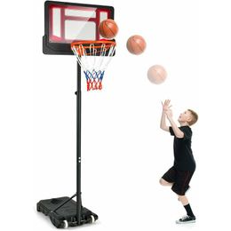 Costway Basketballständer 154-210 cm höhenverstellbar, Basketballkorb mit Ständer & 2 Rädern, Korbanlage für Kinder, Erwachsene, mobiles Basketballanlage