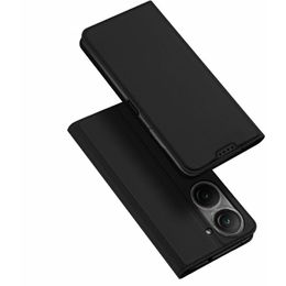 MARKENLOS - Buch Tasche kompatibel mit Asus Zenfone 9 Etui Brieftasche Schutzhülle mit Standfunktion, Kartenfach schwarz