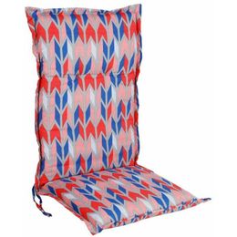 Spetebo - Universal Hochlehner Auflage - Jaipur - Garten Stuhl Polster Sitz Kissen blau rot weiß gemustert