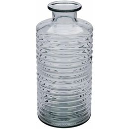 Spetebo Glasvase geriffelt groß - 31 cm - Tischvase aus Klarglas - Deko Flasche Blumen Tisch Glas Vase