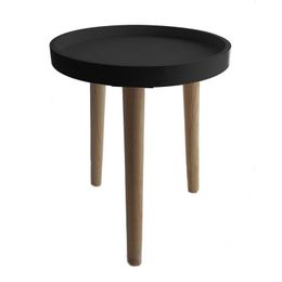 Spetebo Deko Holz Tisch 36x30 cm - schwarz - Kleiner Beistelltisch Couchtisch Sofatisch