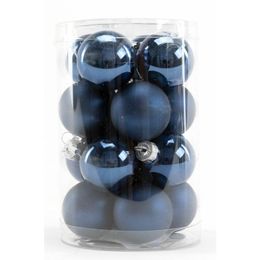 Weihnachtskugeln Mini aus Glas ø 35 mm nachtblau 16 Stück Christbaum - TrendLine