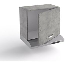 CAESAROO Küchenoberschrank Dunstabzugshaube 60x31xH48 cm aus Holz Grau Zement mit Tür Grau