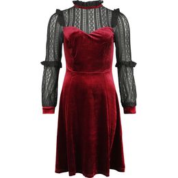 Hell Bunny Bonnie Dress Mittellanges Kleid schwarz rot in L
