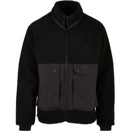 Urban Classics Short Raglan Sherpa Jacket Übergangsjacke schwarz in L