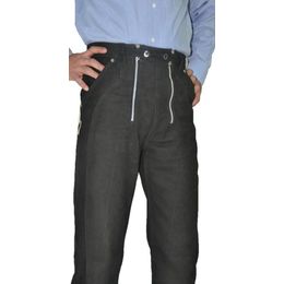 Fuente Leather Wears Lederhose Zimmermannshose Lederjeans lang Herren -Schwarz